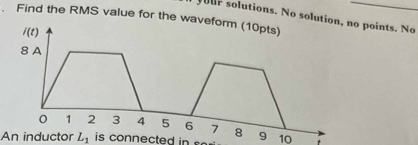 Find the RMS value for the waveform (10pts) | StudyX