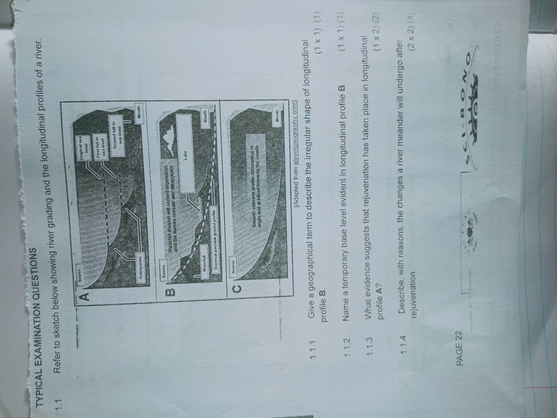 1.1 Refer to sketch below showing river | StudyX