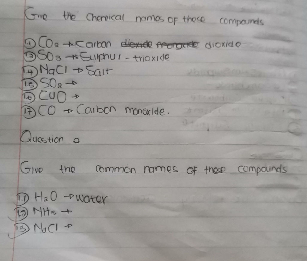 Give the Chemical names of these compounds | StudyX