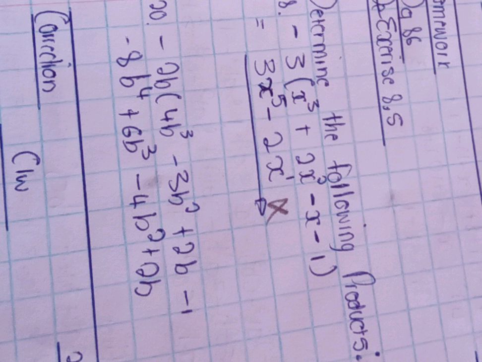 Determine the following Products: 8. | StudyX