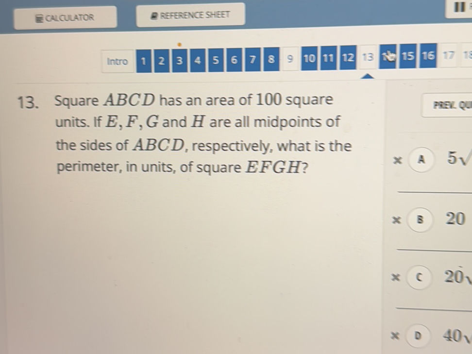 13. Square $ABCD$ has an area of 100 square | StudyX