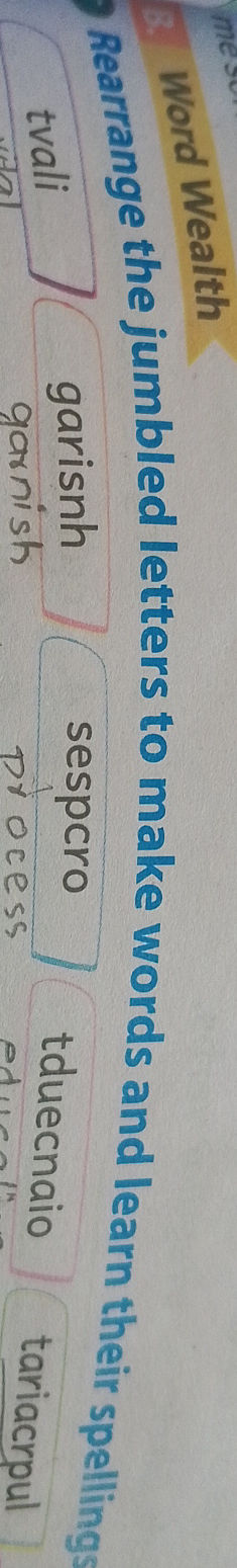 Rearrange the jumbled letters to make words | StudyX