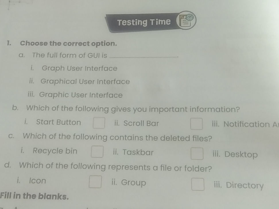1. Choose the correct option. a. The full | StudyX