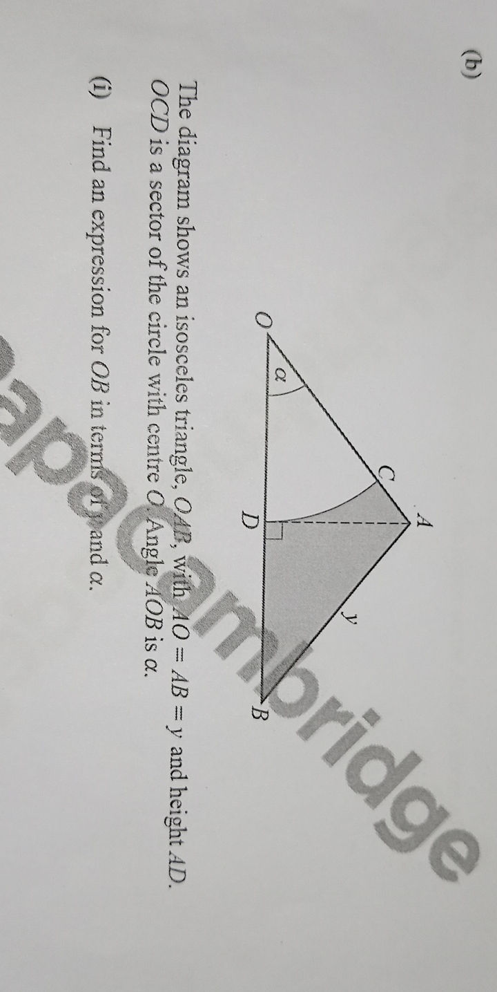 The diagram shows an isosceles triangle, | StudyX