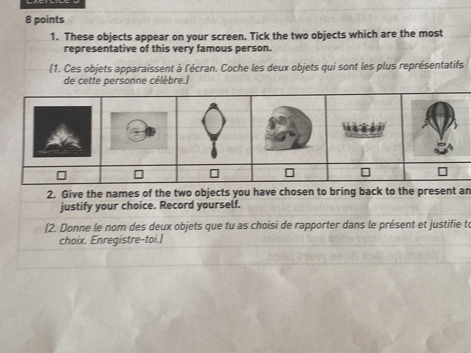 1. These objects appear on your screen. Tick | StudyX