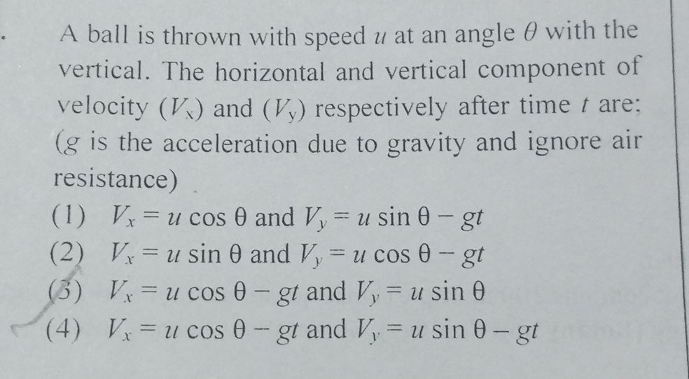 A ball is thrown with speed *u* at an angle | StudyX
