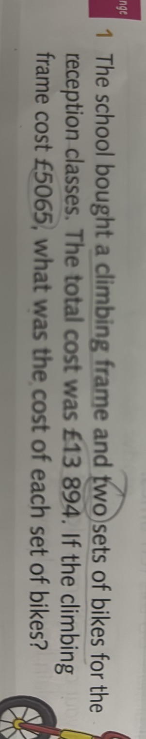 The school bought a climbing frame and two | StudyX