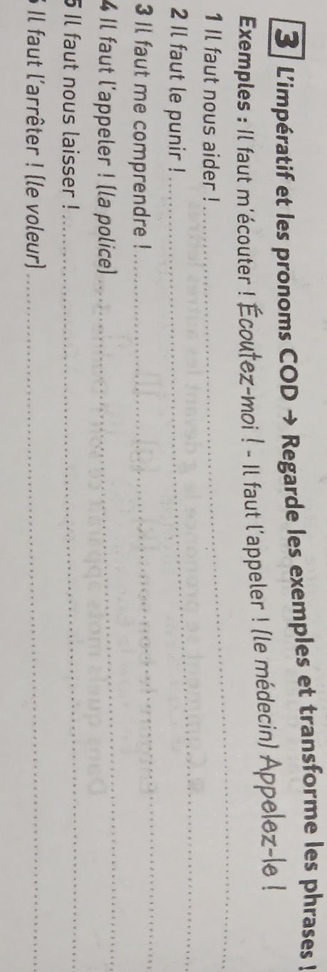 3 L'impératif et les pronoms COD → Regarde | StudyX