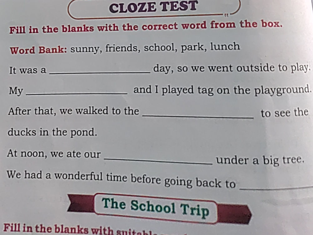 Fill in the blanks with the correct word | StudyX