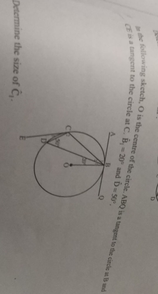 In the following sketch, O is the centre of | StudyX