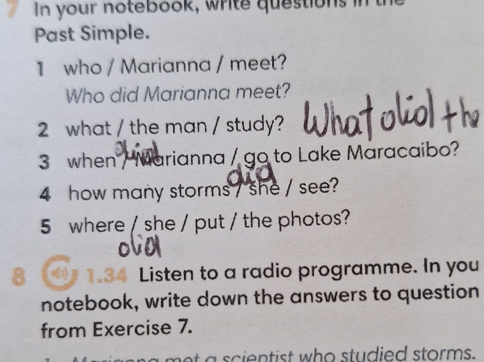 7 In your notebook, write questions in the | StudyX