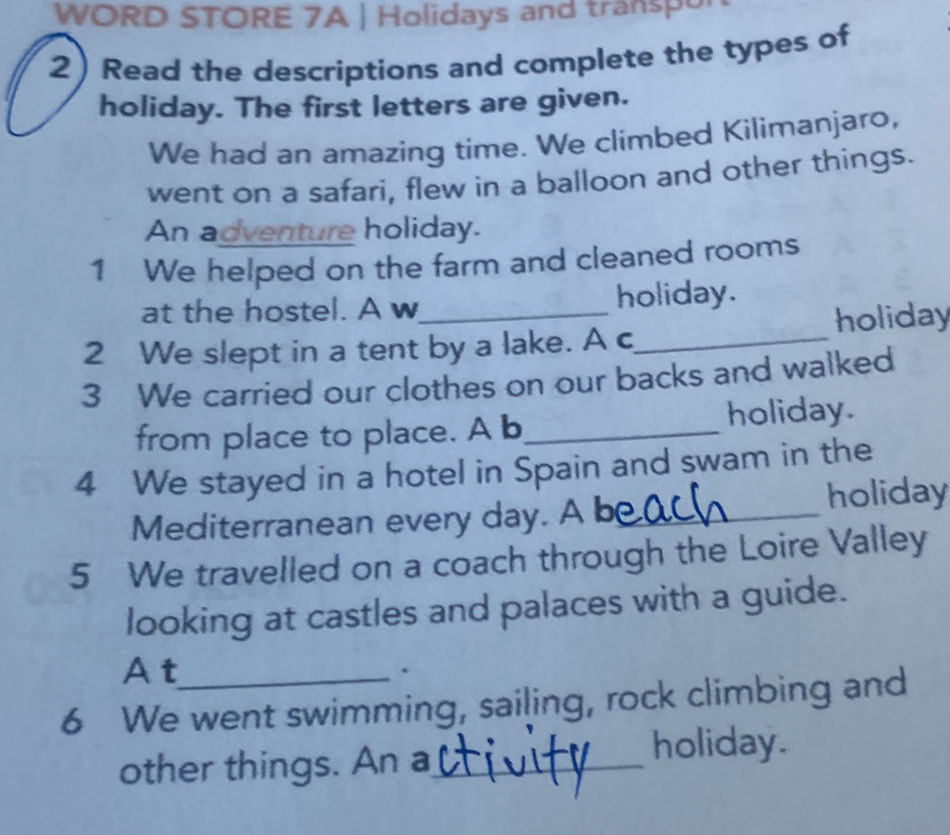 Read the descriptions and complete the types | StudyX