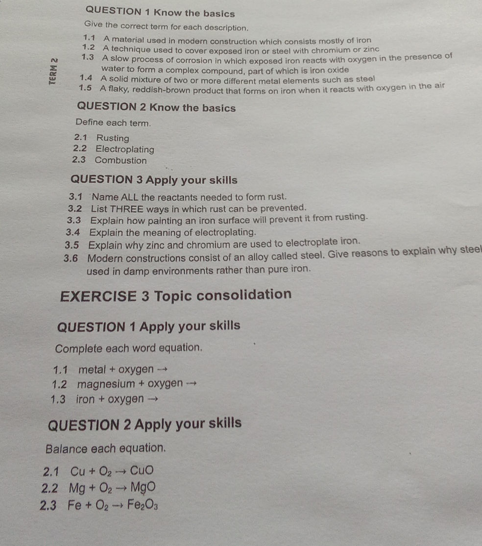 QUESTION 1 Know the basics Give the correct | StudyX