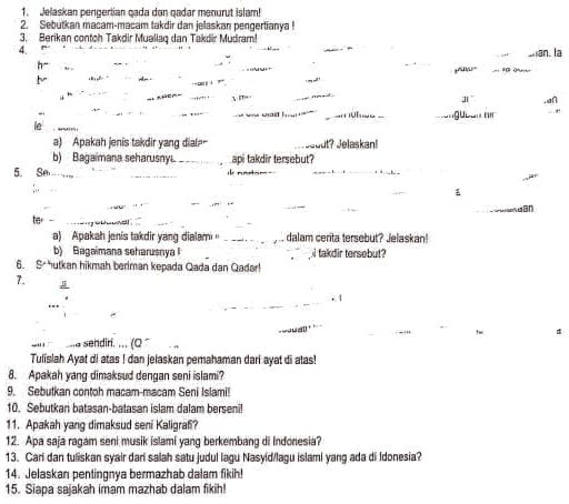 1. Jelaskan pengertian qada dan qadar | StudyX