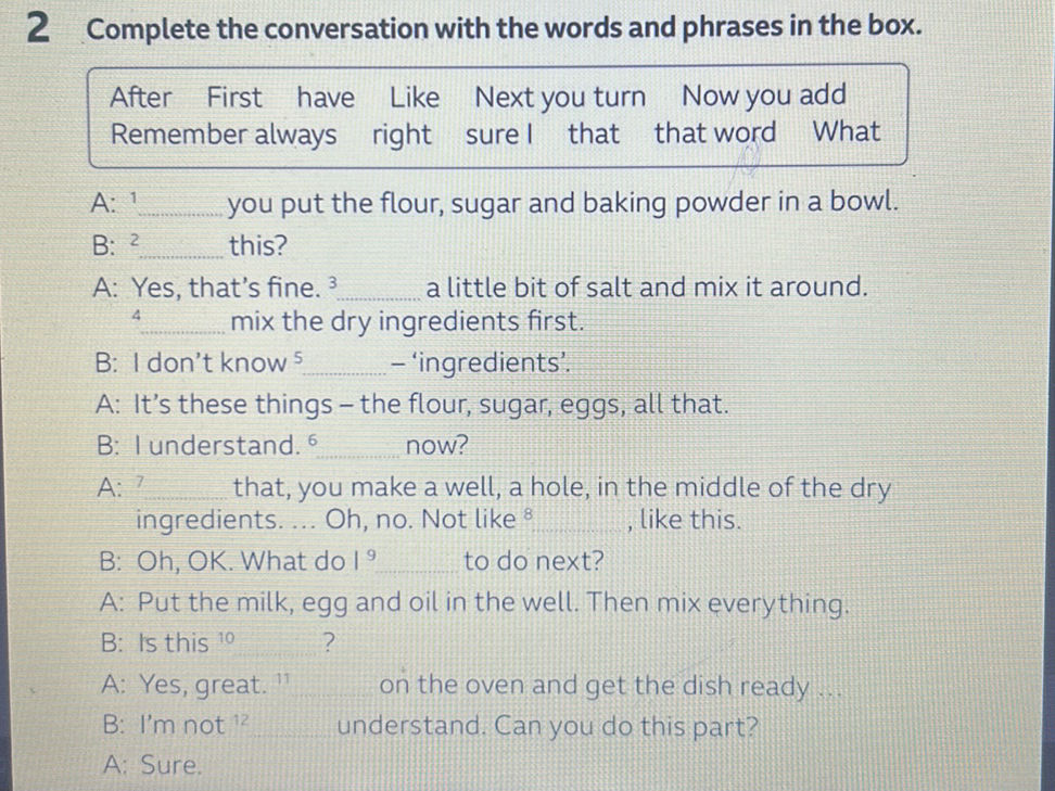 2 Complete the conversation with the words | StudyX