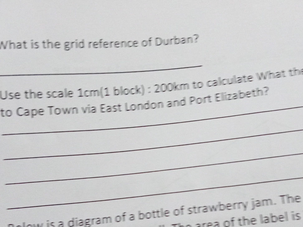 What is the grid reference of Durban? Use | StudyX
