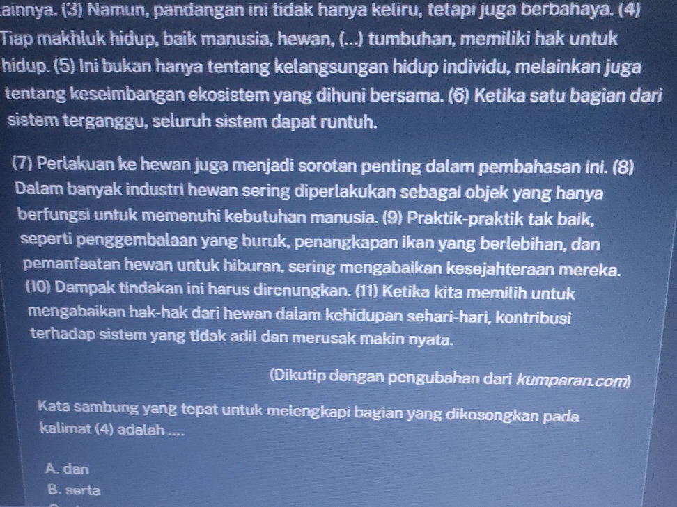 Kata sambung yang tepat untuk melengkapi | StudyX