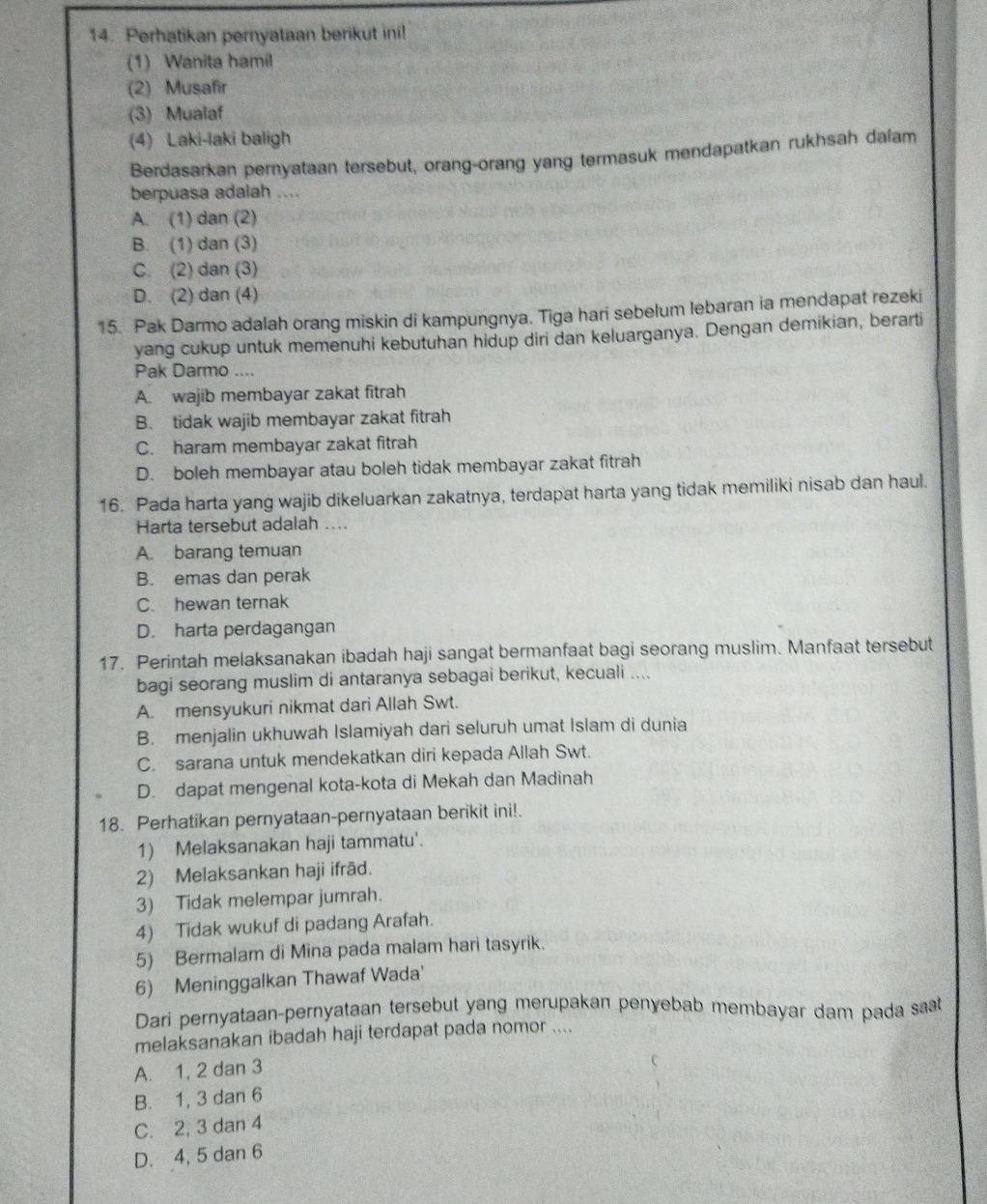 14. Perhatikan pernyataan berikut ini! (1) | StudyX