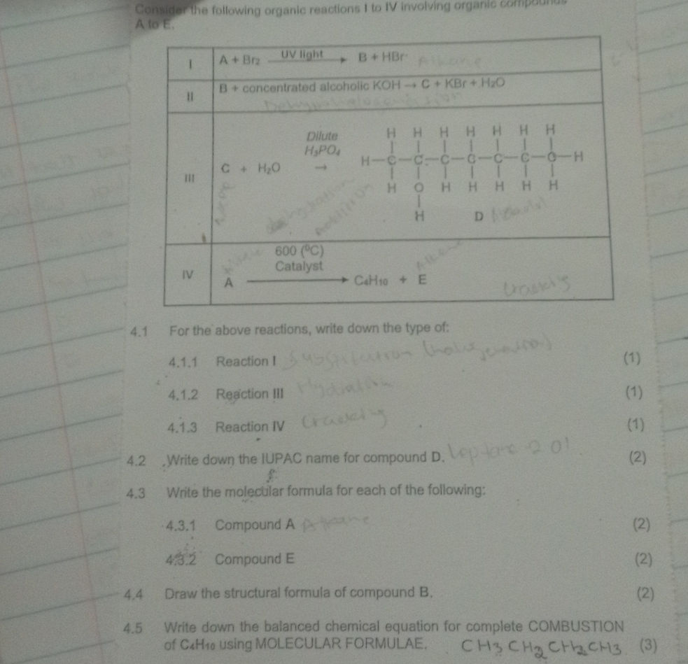 Consider the following organic reactions I | StudyX