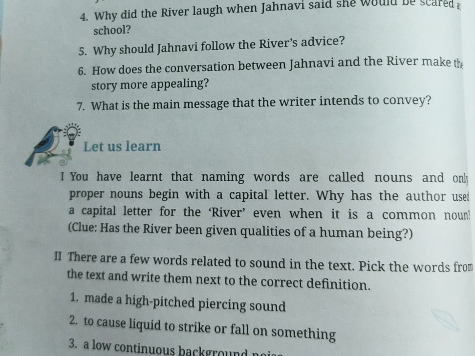 4. Why did the River laugh when Jahnavi said | StudyX