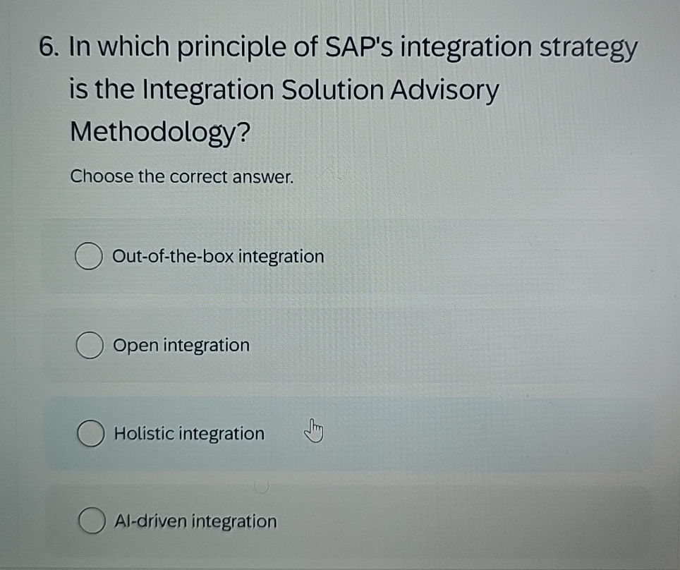 In which principle of SAP's integration