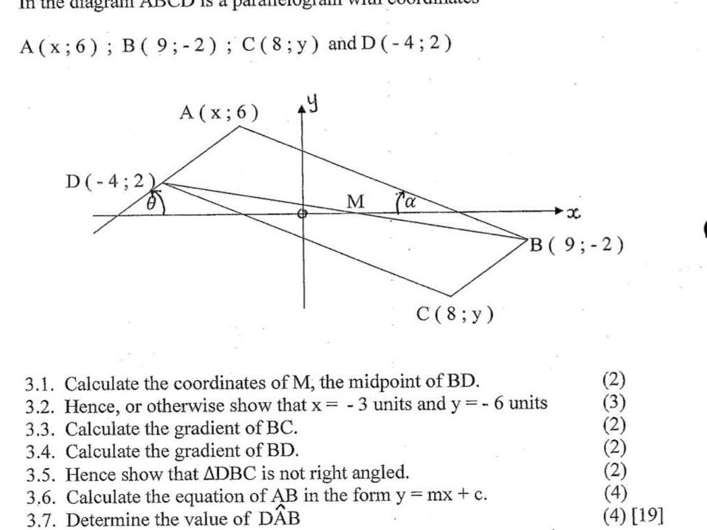 In the diagram ABCD is a parallelogram with | StudyX