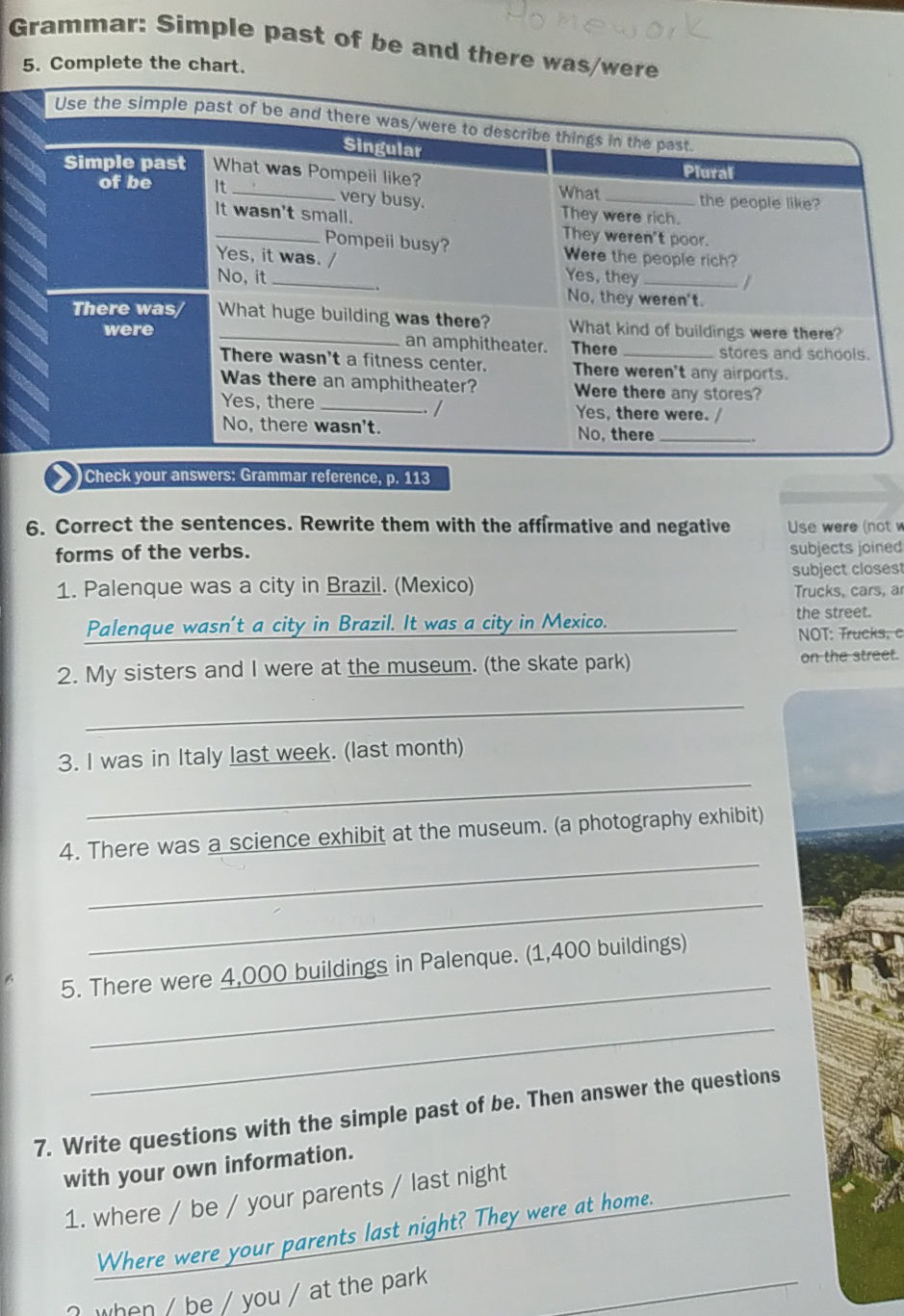 5. Complete the chart. Use the simple past | StudyX