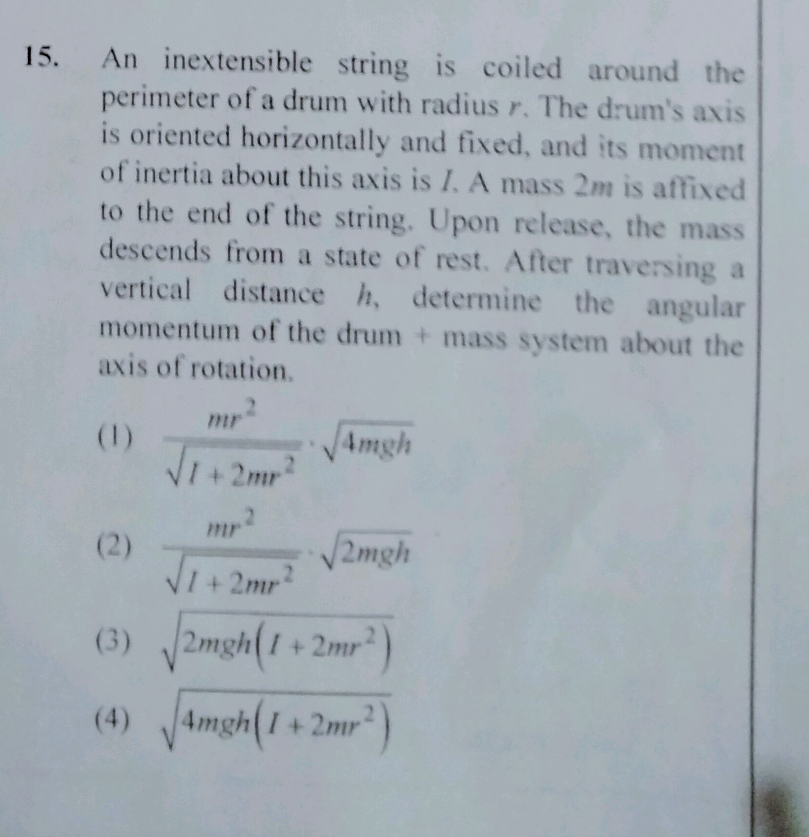 15. An inextensible string is coiled around | StudyX