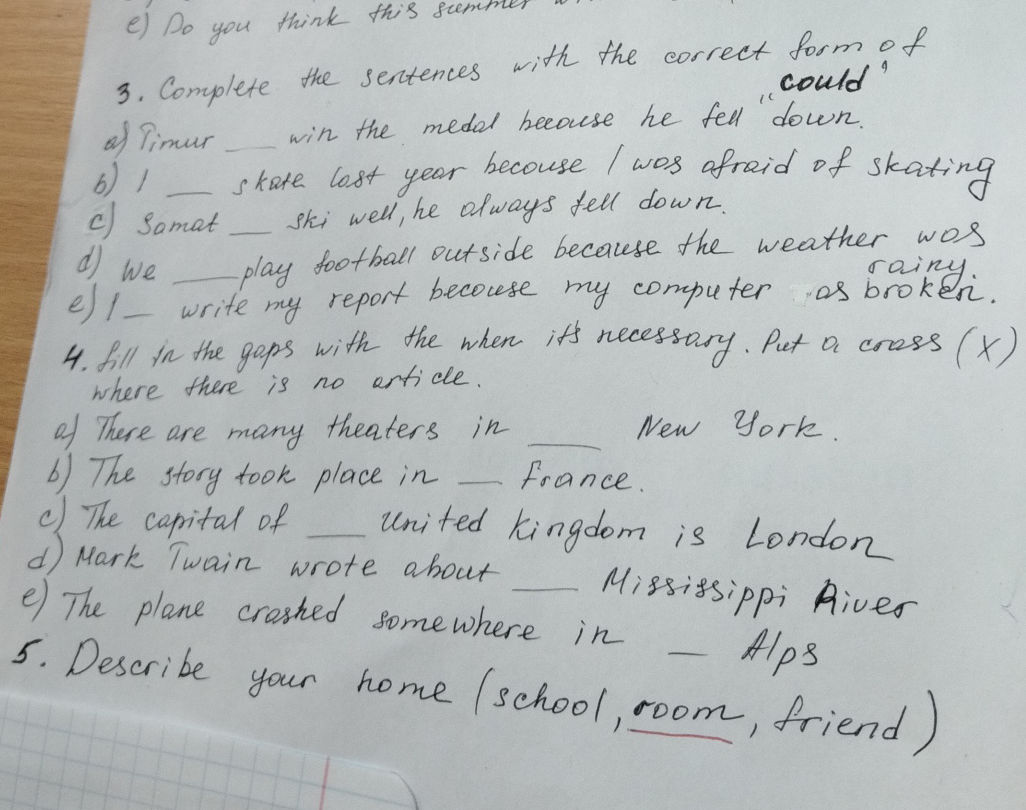 3. Complete the sentences with the correct | StudyX