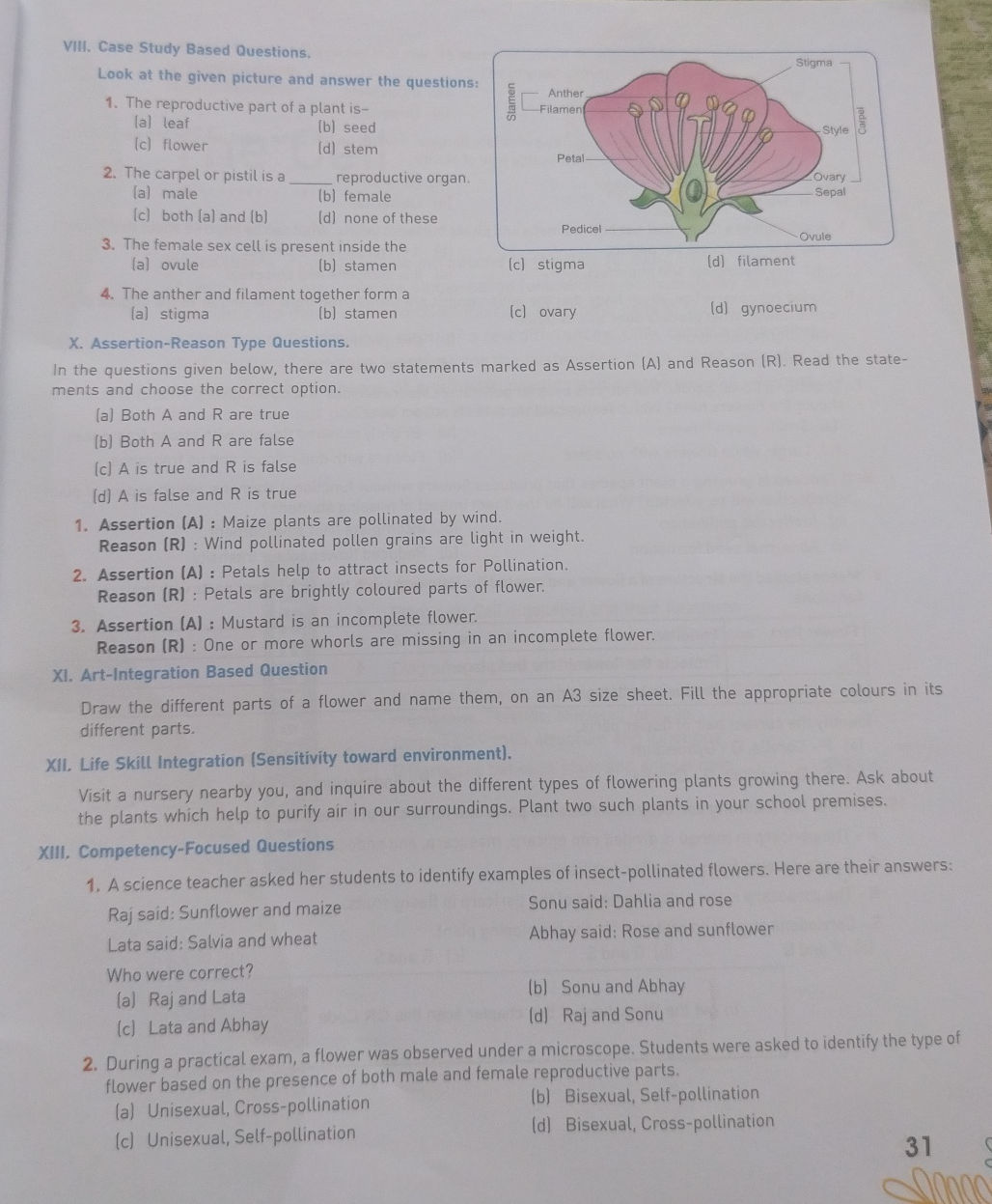 VIII. Case Study Based Questions. Look at | StudyX