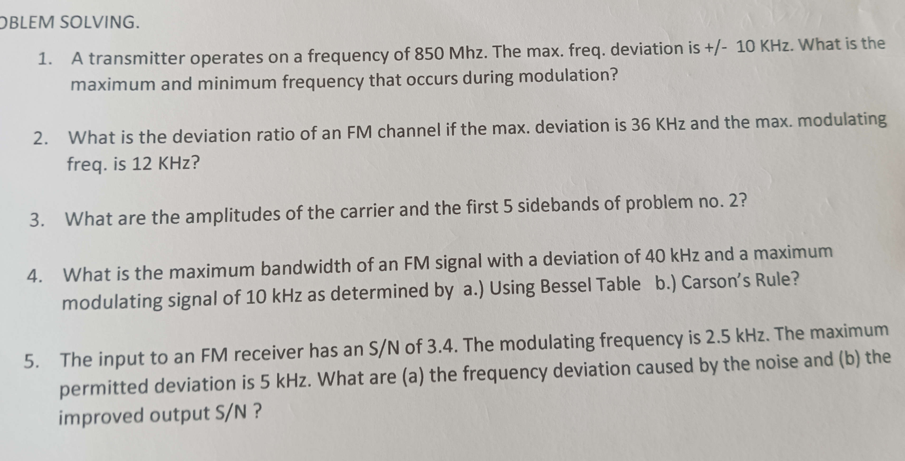 1. A transmitter operates on a frequency of | StudyX