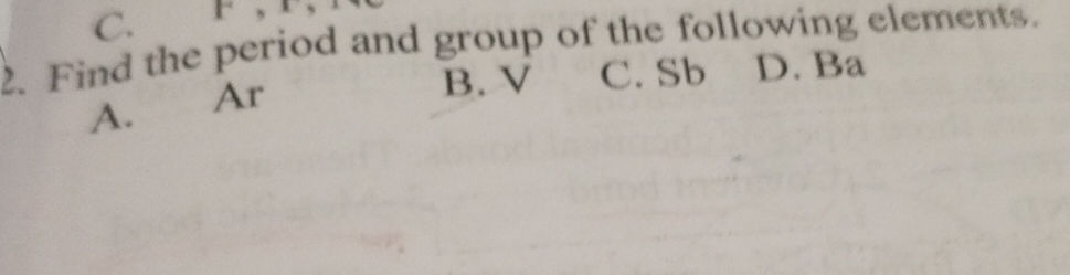 Find the period and group of the following