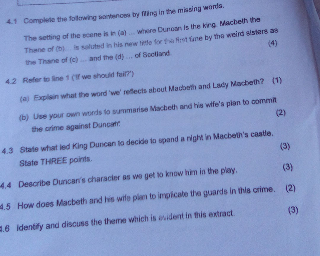 4.1 Complete the following sentences by | StudyX