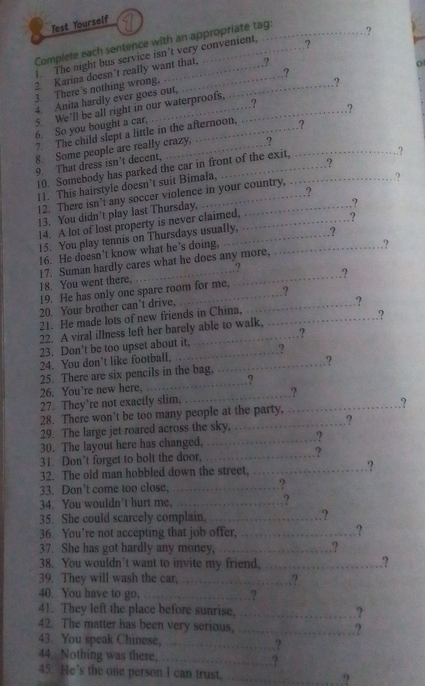 Complete each sentence with an appropriate | StudyX