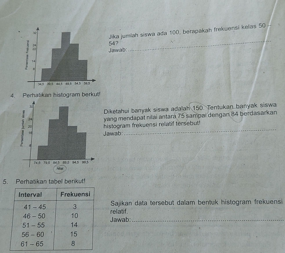 Jika jumlah siswa ada 100, berapakah | StudyX