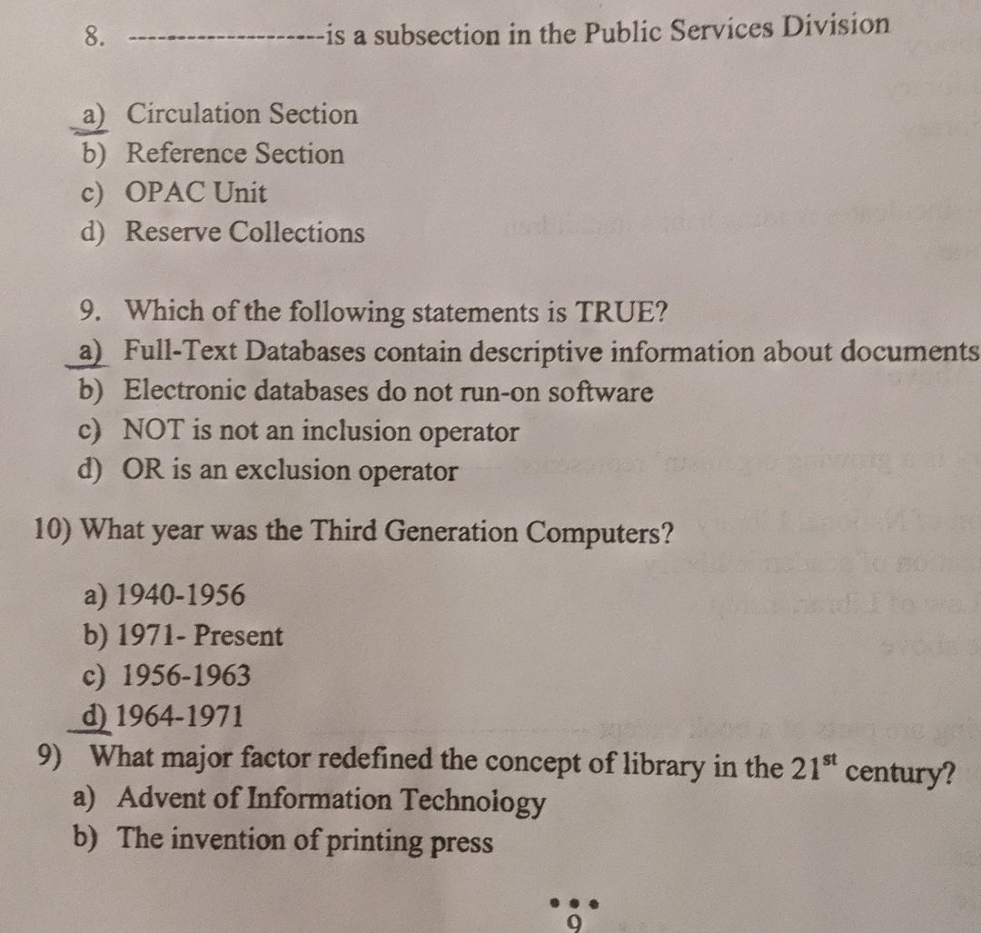 8. ___________ is a subsection in the Public | StudyX