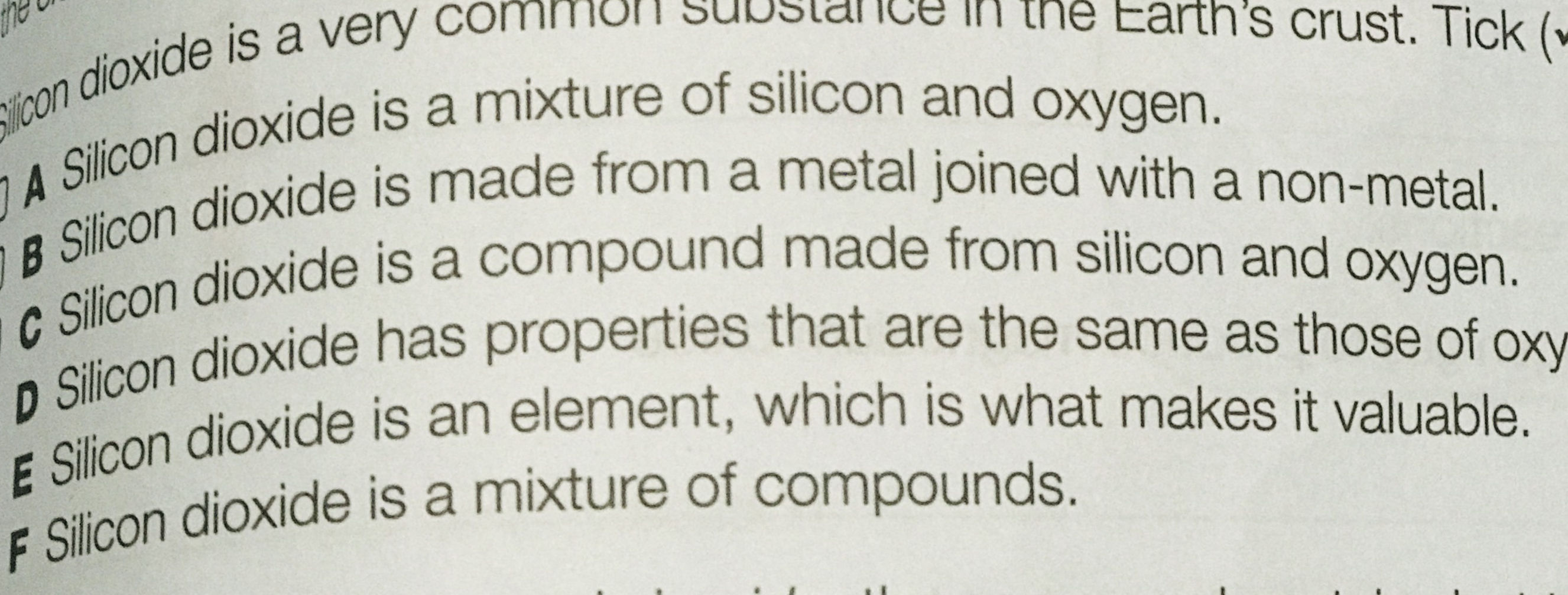 Silicon dioxide is a very common substance | StudyX