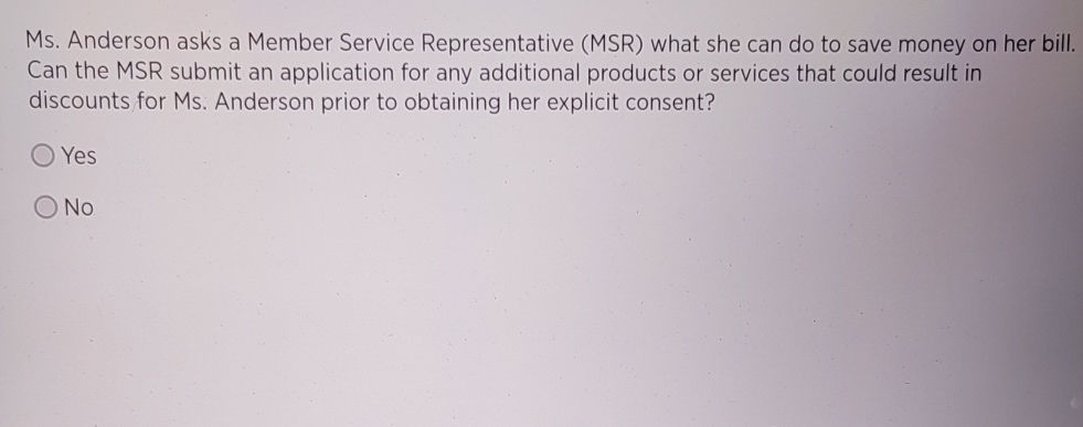 Ms. Anderson asks a Member Service | StudyX