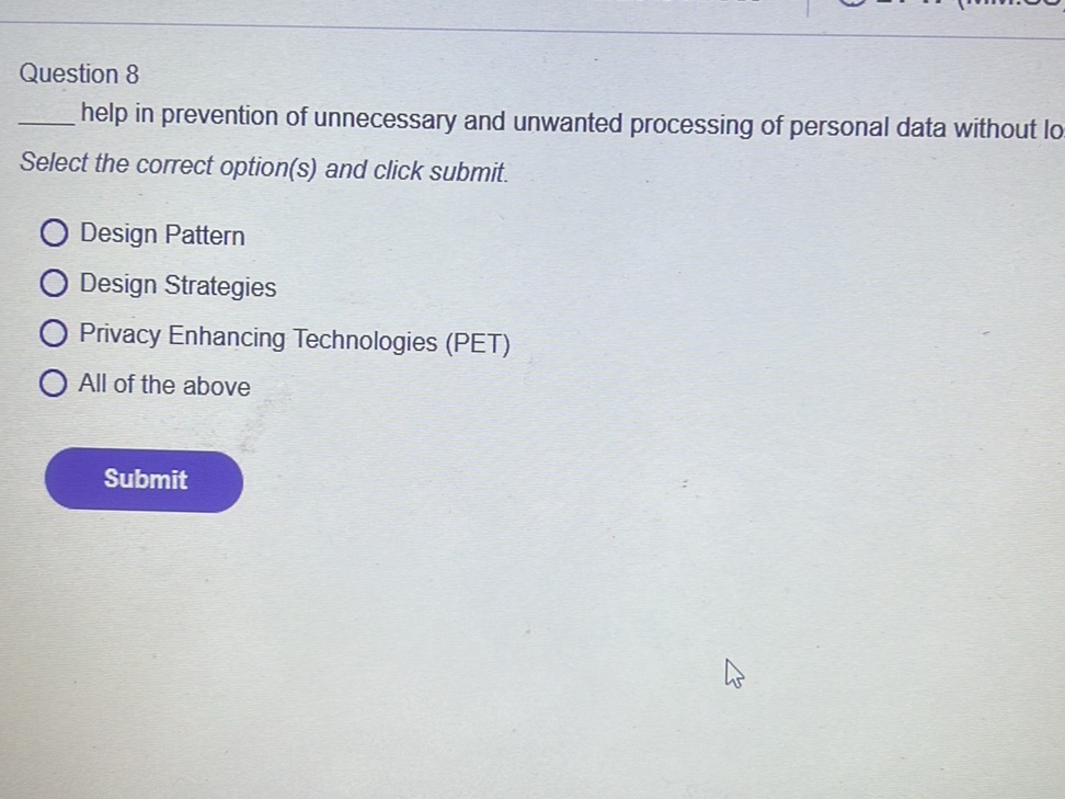Question 8 ____ help in prevention of | StudyX