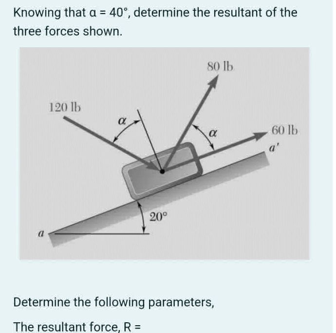 Knowing that α = 40°, determine the | StudyX