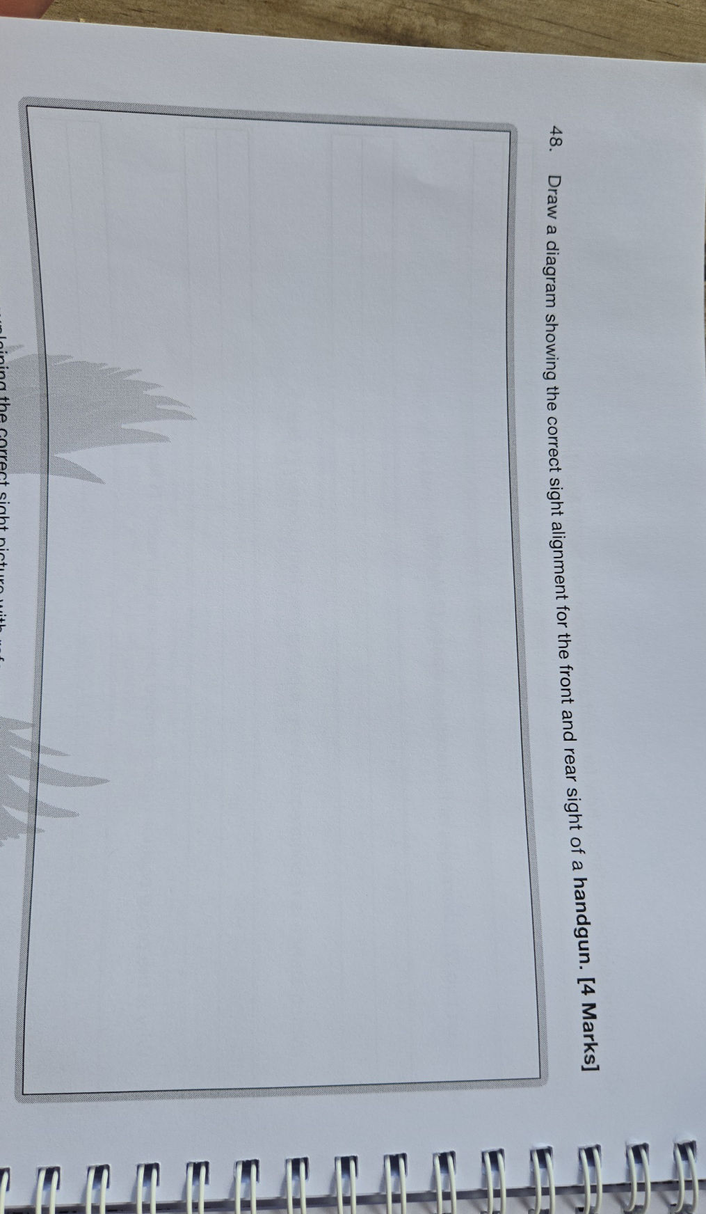 48. Draw a diagram showing the correct sight | StudyX