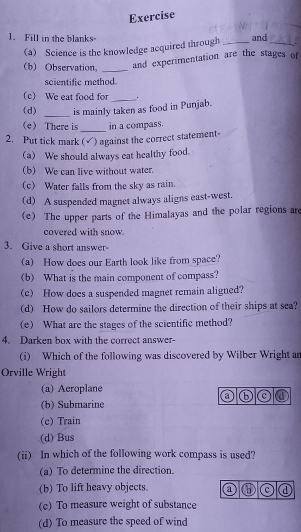 1. Fill in the blanks- (a) Science is the | StudyX