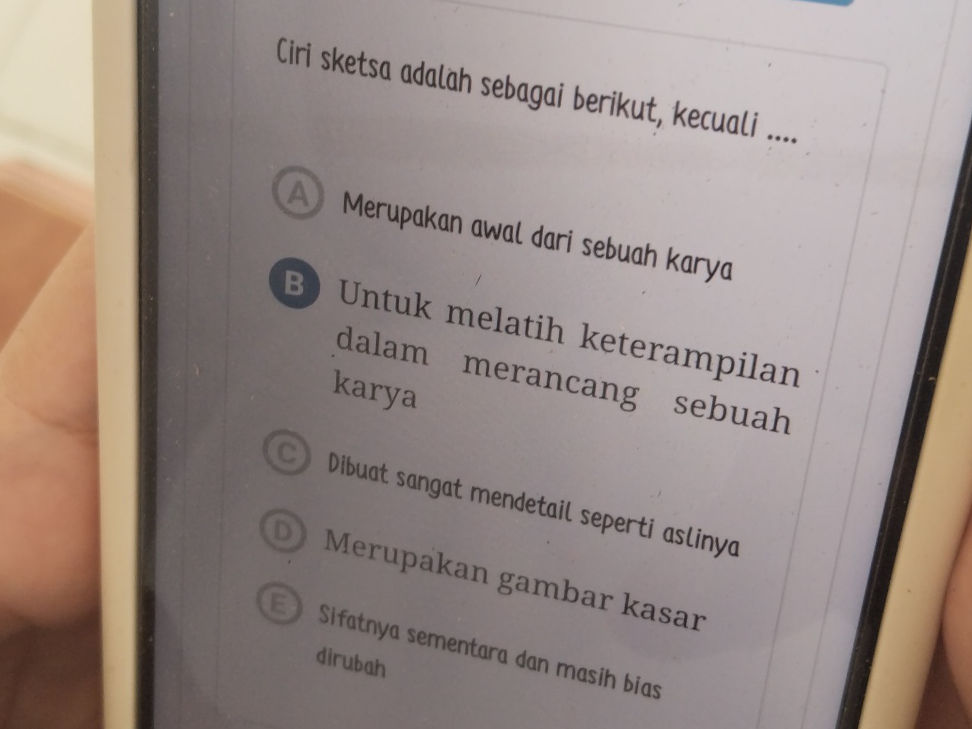 Ciri sketsa adalah sebagai berikut, | StudyX