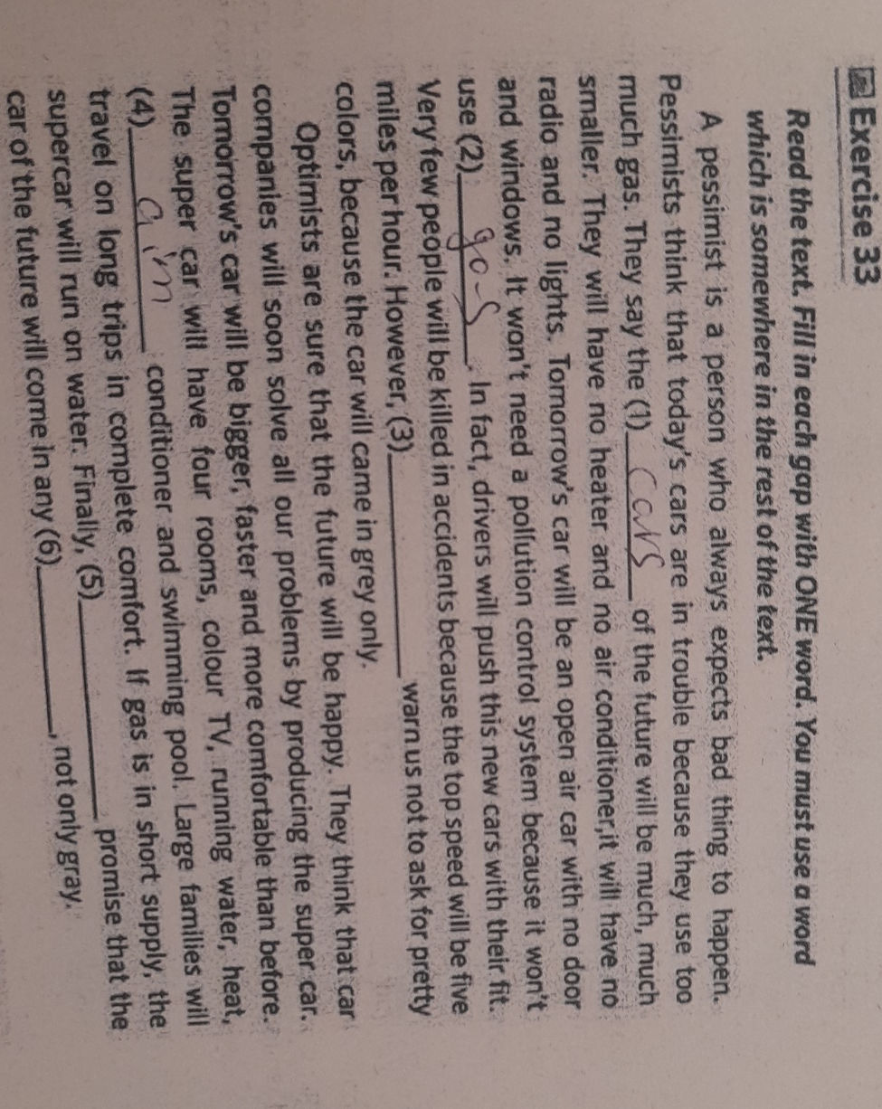 Exercise 33 Read the text. Fill in each gap | StudyX