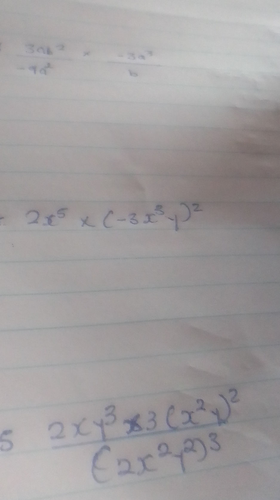 \[ 2 x^{5} (-3 x^{3} y )^{2} \] \[ = {2 x | StudyX