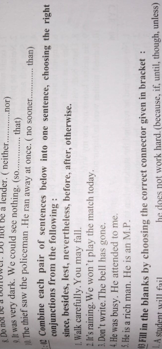 02 Combine each pair of sentences below into | StudyX