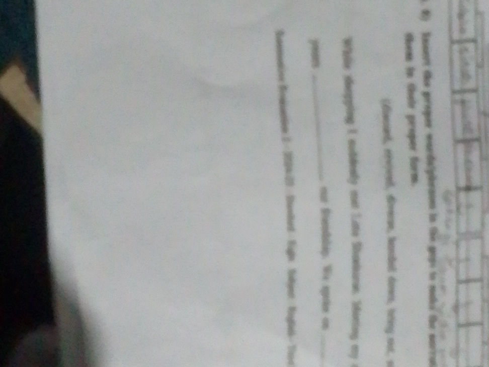 b) Insert the proper word/phrases in the | StudyX