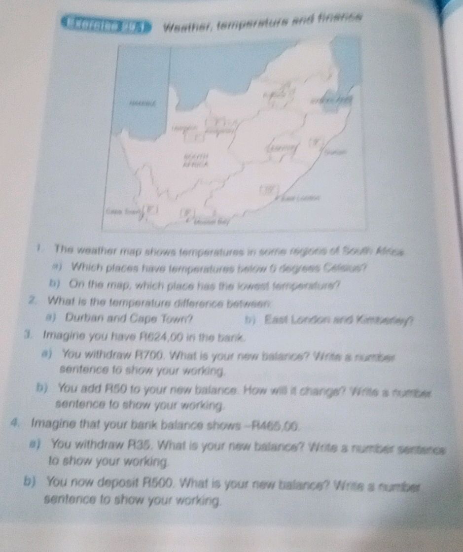 1. The weather map shows temperatures in | StudyX