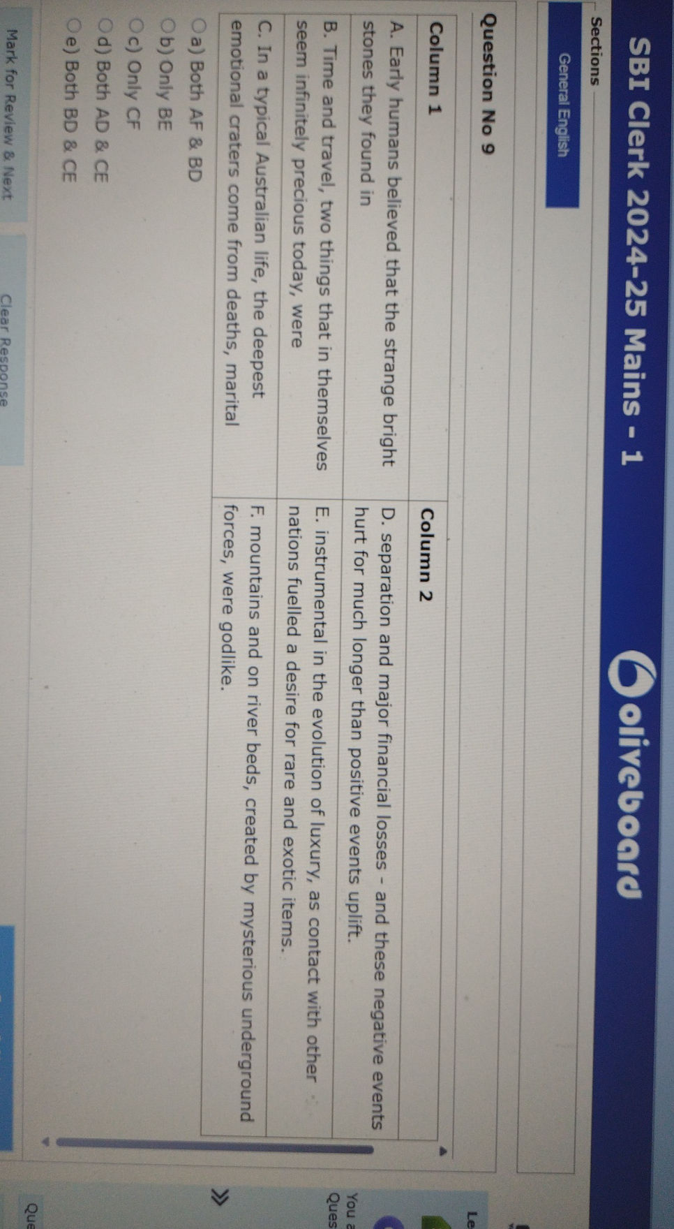 SBI Clerk 2024-25 Mains - 1 6oliveboard | StudyX