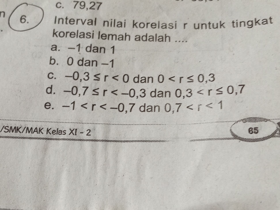 6. Interval nilai korelasi r untuk tingkat | StudyX